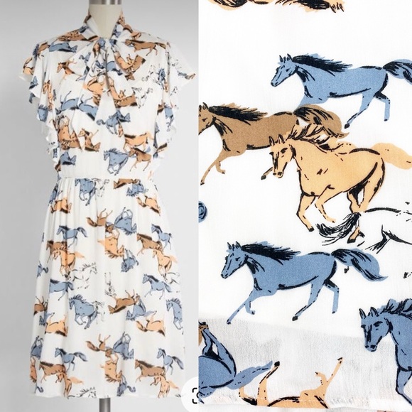 Modcloth | Dresses | Modcloth Down Home Darling Farm Horse Novelty ...